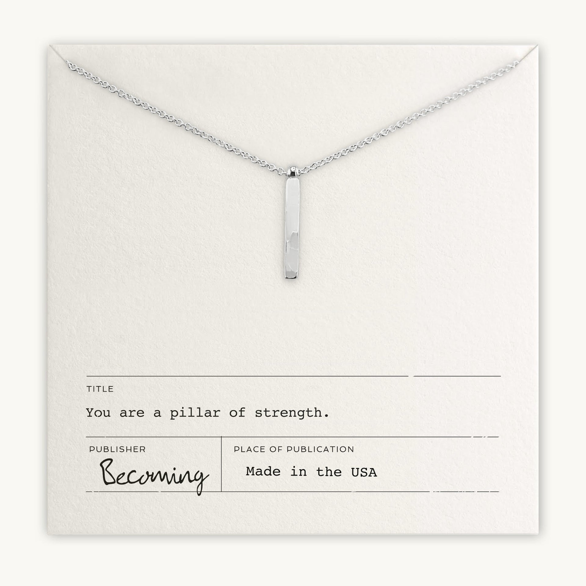 Strength Necklace - Empowerment Jewelry Pillar of Strength – Becoming ...