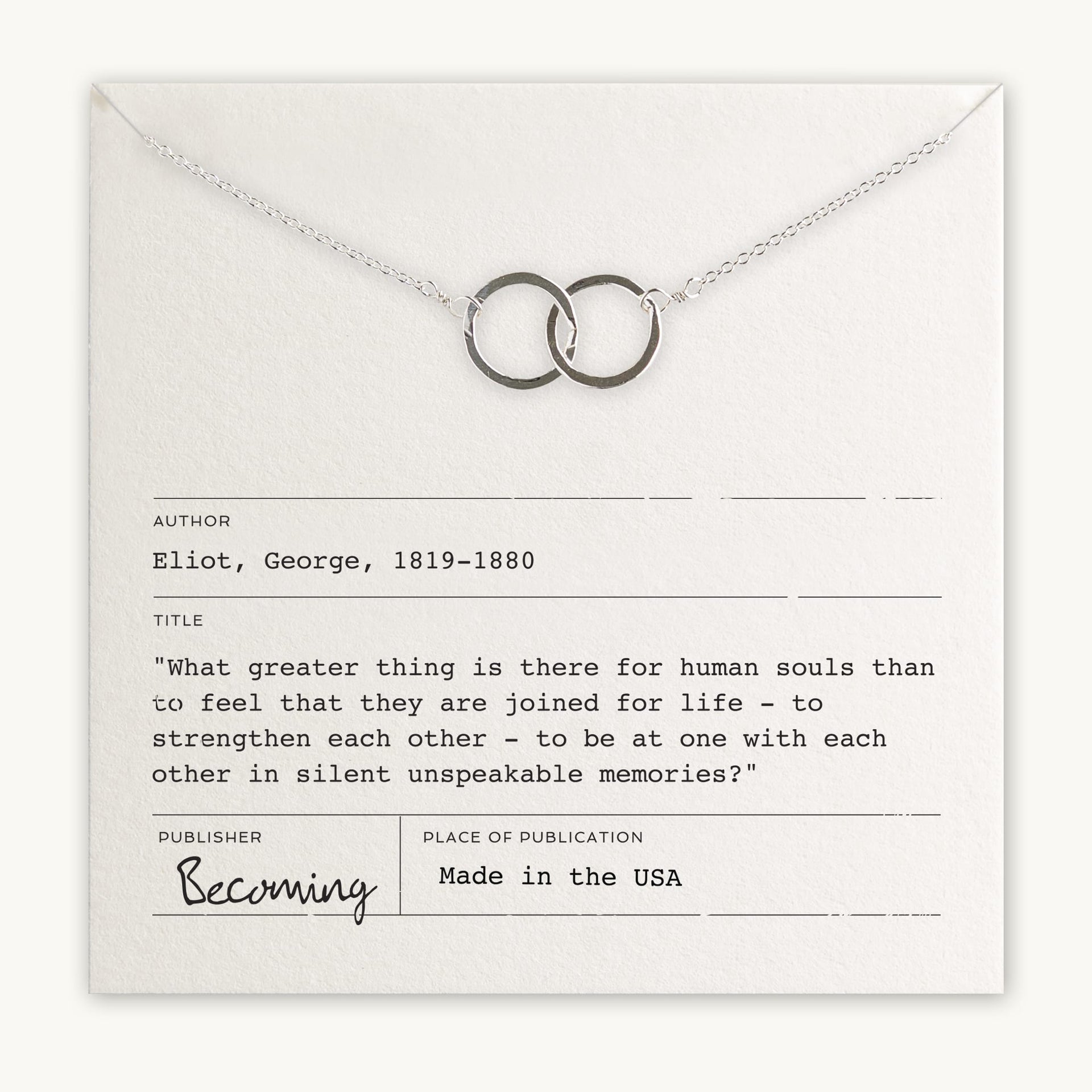Joined for Life George Eliot Necklace – Meaningful Relationship Gift ...